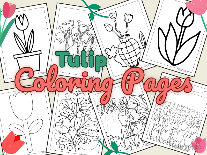 Free Printable Tulip Coloring pages and Tulip Outline - TooGoodEngravings
