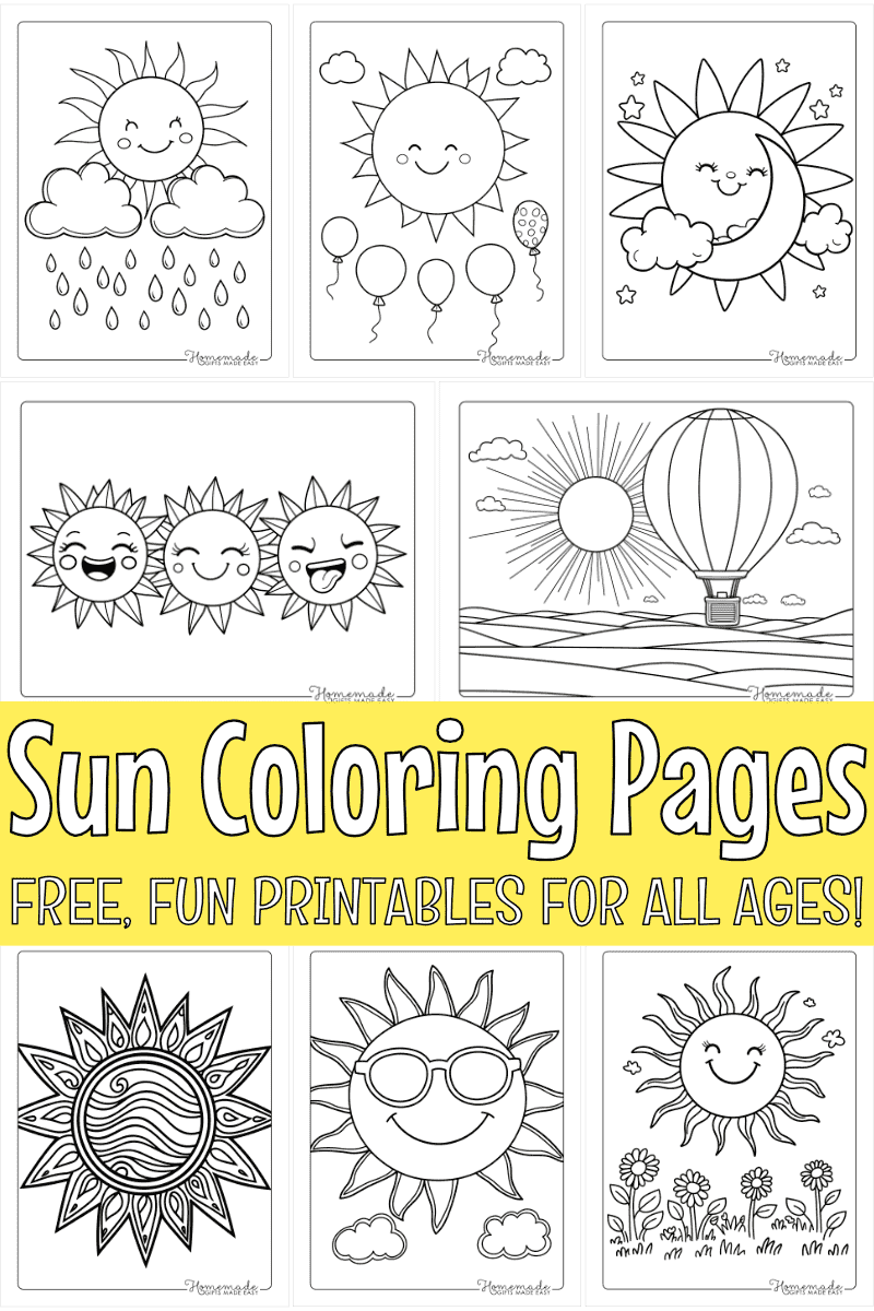 Free Printable Sun Coloring Pages for Kids and Adults - TooGoodEngravings